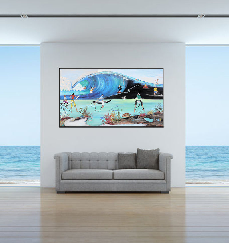 Cyclops Surfing Canvas Print