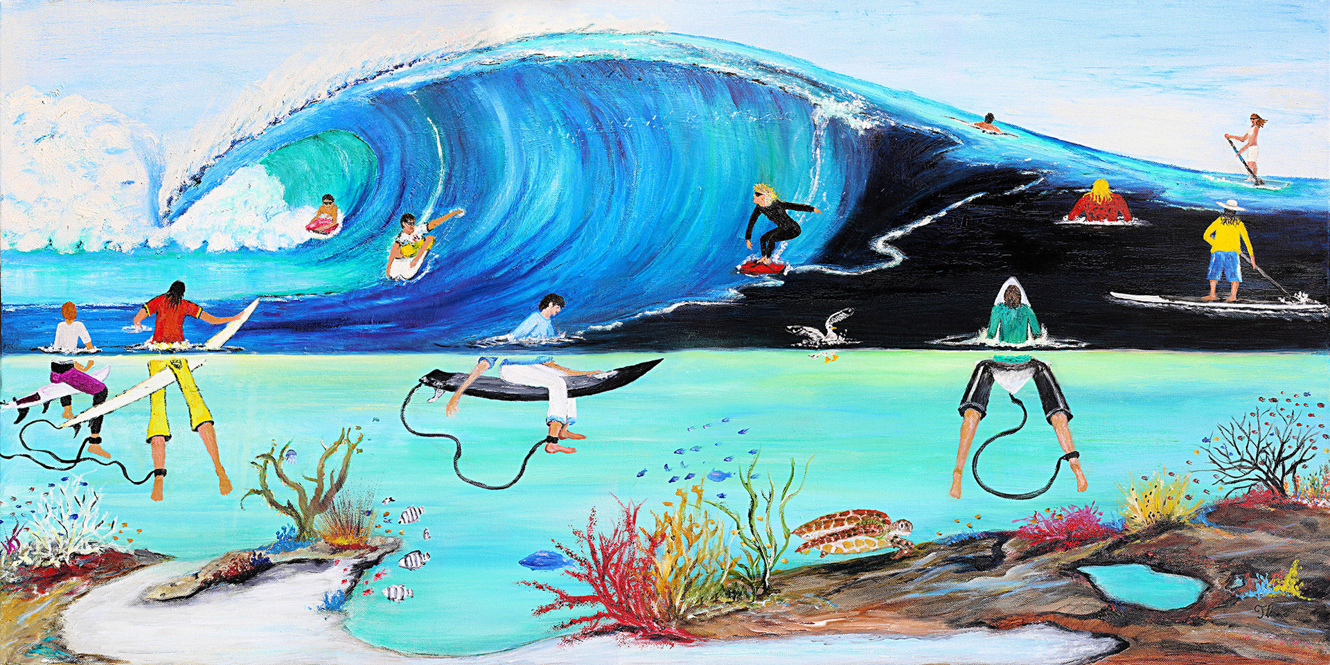 Cyclops Surfing Canvas Print